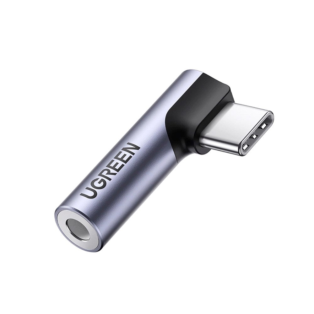 Ugreen AV154 Vinklad USB-C till Mini Jack Adapter - 3.5mm - Grå – INSKAL